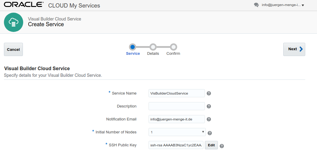 Provisionierung des Oracle Visual Builder Cloud Service (VBCS) – Der ...
